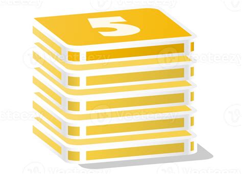 Bar Chart Rectangular 3d Element And Number 5 32698875 Png