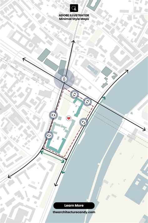 Minimal Style Maps Site Analysis Architecture Site Analysis Diagram