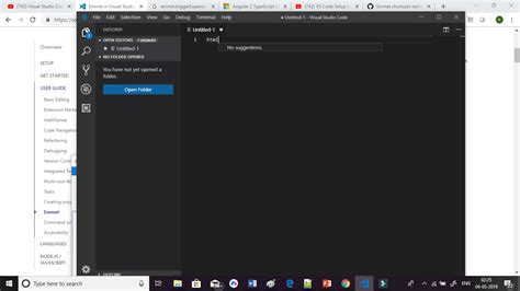 Unable To Use Emmet In Html It Shows No Suggestion When I Click Ctrl
