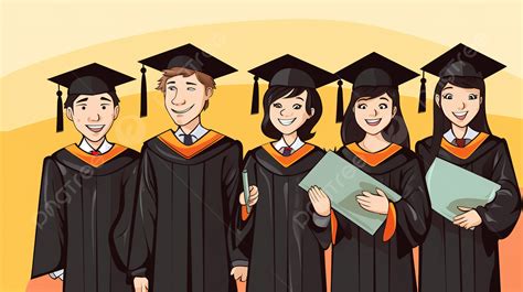 Graduating Class Cartoon Illustration Background Graduation Picture Cartoon Graduation Season