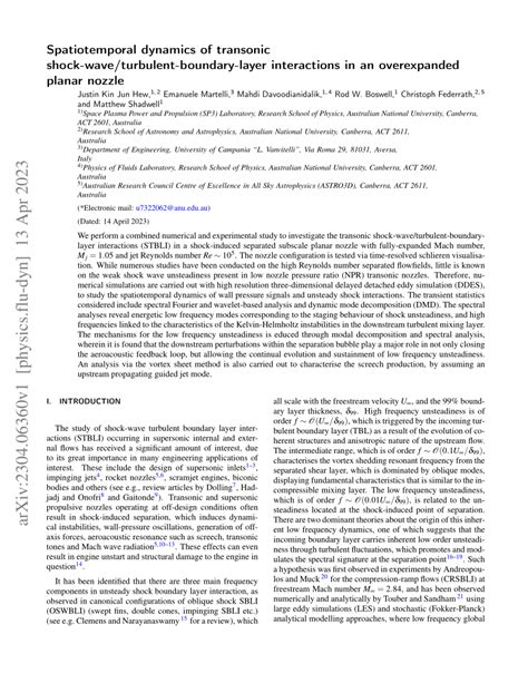 Pdf Spatiotemporal Dynamics Of Transonic Shock Waveturbulent