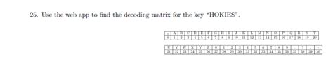 Solved Use The Web App To Find The Decoding Matrix For The