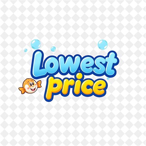 Chibi Text Lowest Price With Playful Bubbles And Cute Fish Text Is