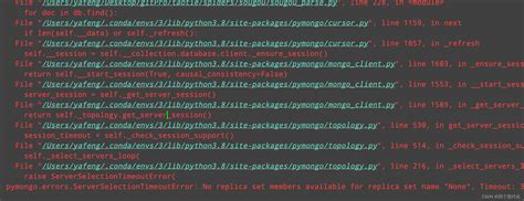 Pymongoerrorsserverselectiontimeouterrorraise