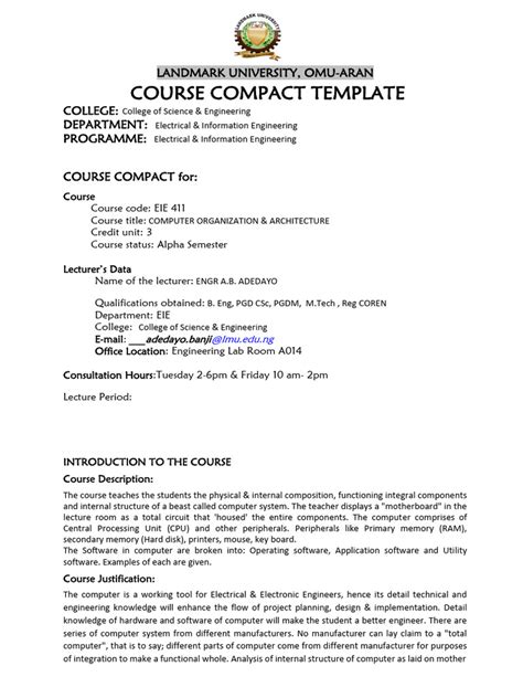 Eie 411 Course Compact Pdf Central Processing Unit Digital