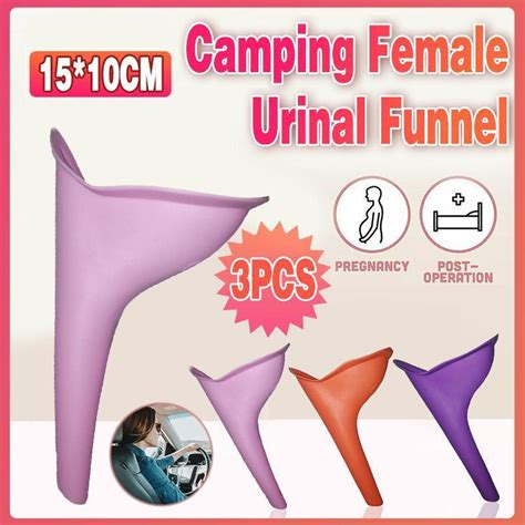 3x Portable Female Woman Ladies She Urinal Urine Wee Funnel Camping