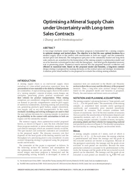 Pdf Orebody Modelling And Strategic Mine Planning Integrated Mineral Investment And Supply