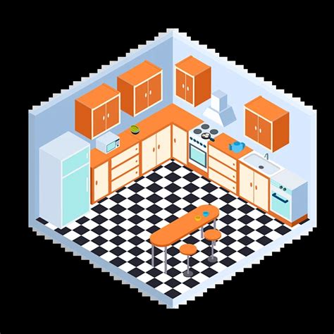 家居区域卡通演示图 花瓣网