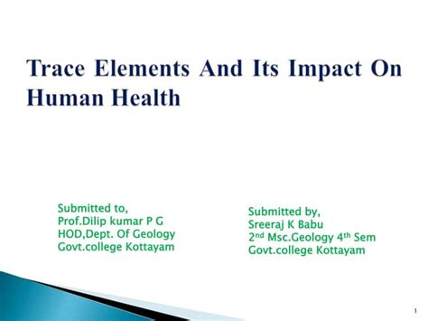 Trace Element Ppt Pptx