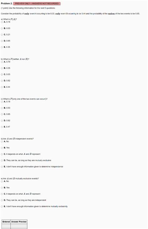 solved problem 2 preview only answers not recorded 1