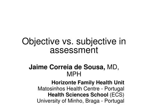 Ppt Objective Vs Subjective In Assessment Powerpoint Presentation