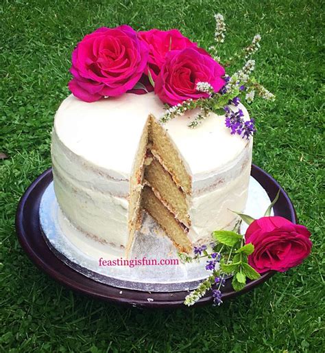Raspberry Vanilla Naked Celebration Cake Feasting Is Fun