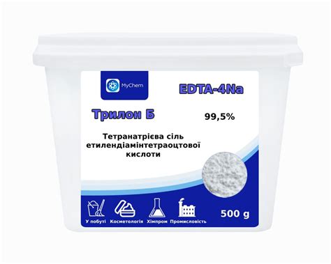Трилон Б EDTA-4Na (тетранатрієва сіль) MyChem 500 г купити в Києві та ...