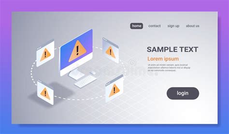 Problem Computer Application Software Error Concept D Isometric Technology Exclamation Mark