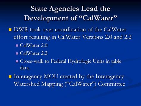 Ppt Calwater The Official Watershed Mapping Initiative For