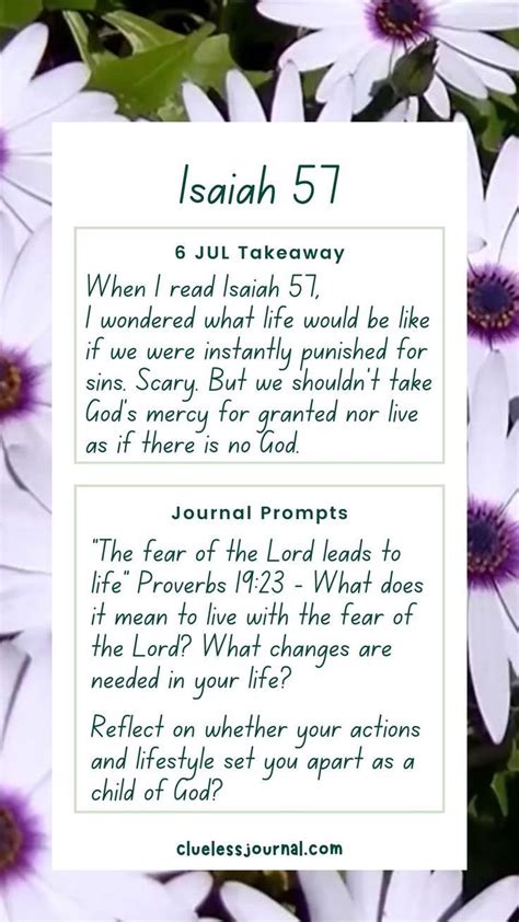 Mercies God Journal Prompt From Daily Bible Verse Isaiah 57 Clueless