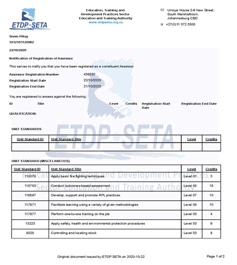 Etdp Seta Registration Chef Skills Development