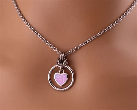 Pink Opal O Ring Captive Collars