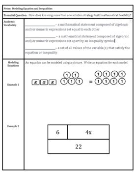 PDF Notes Graphing Equations And Inequalities By Lulu S Digital Resources