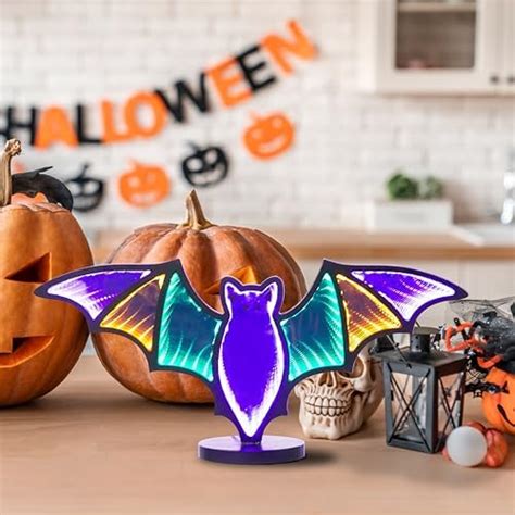 Coizyzzl Christmas Led Infinity Lights Skull Colorful Optical Illusion Night Light For Home