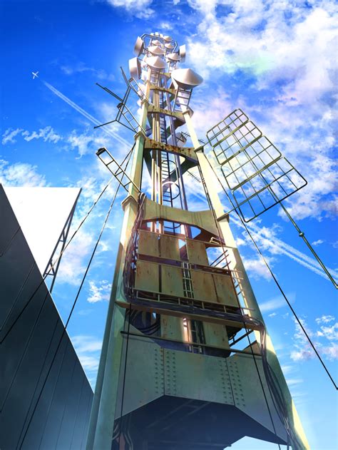 Safebooru Absurdres Aircraft Airplane Blue Sky Cable Clouds