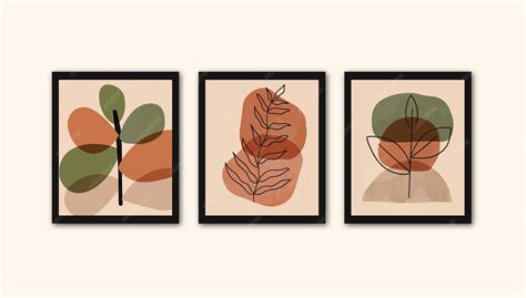 Premium Vector Earth Tone Shape Abstract Leafs Aesthetic Walldecor