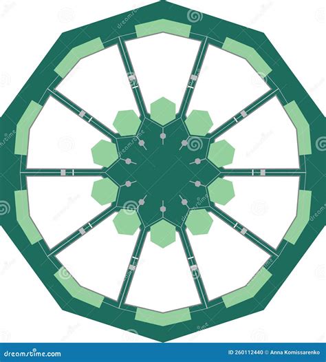 Business Ecosystem Organisation Hexagone Diagram Scheme Template Vector Illustration