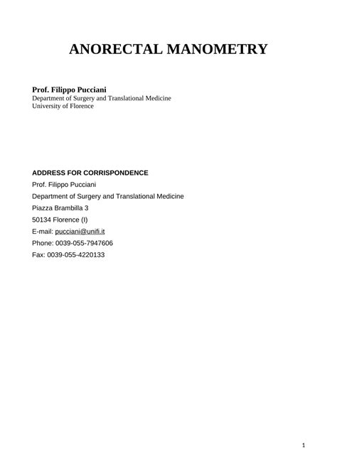 Pdf Anorectal Manometry