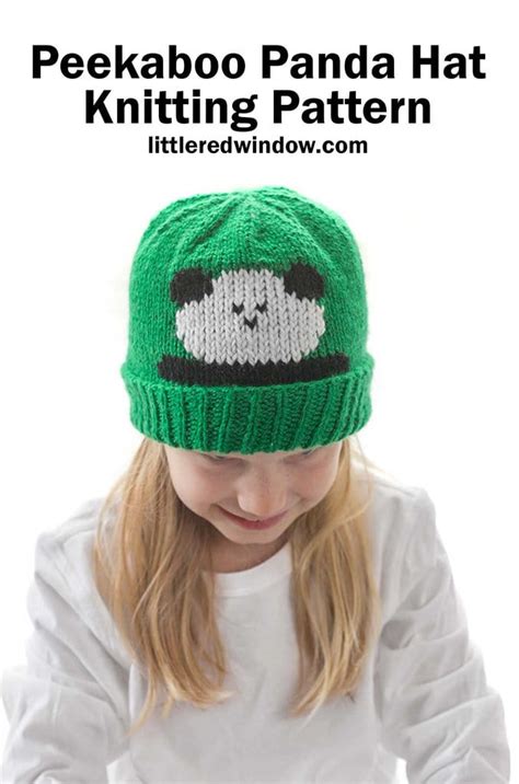 Peekaboo Panda Hat Knitting Pattern Little Red Window