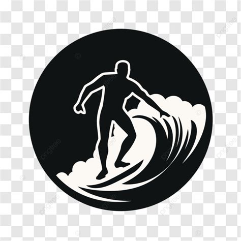 Surf Man Surfer Logo Vector Illustration In The Circle A Simplistic
