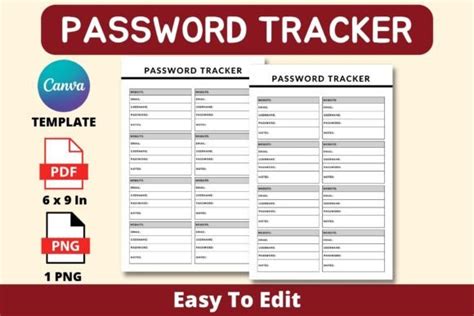 Password Tracker Canva Template Graphic By Superdesignbykoki · Creative