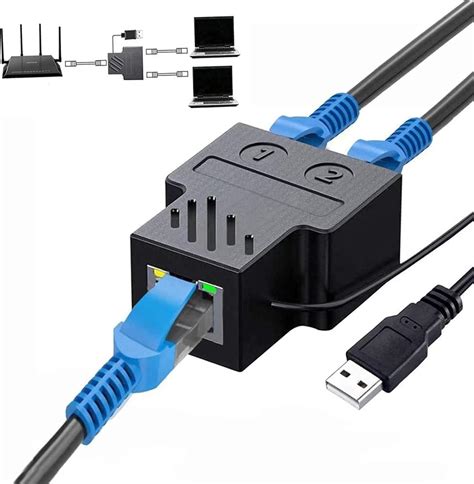Capup Ethernet Splitter 1 To 2 100mbps Ethernet Splitter High Speed [2 Devices