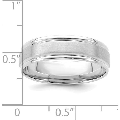 14k White Gold 6mm Comfort Fit Wedding Band With Polished And Brushed Sa