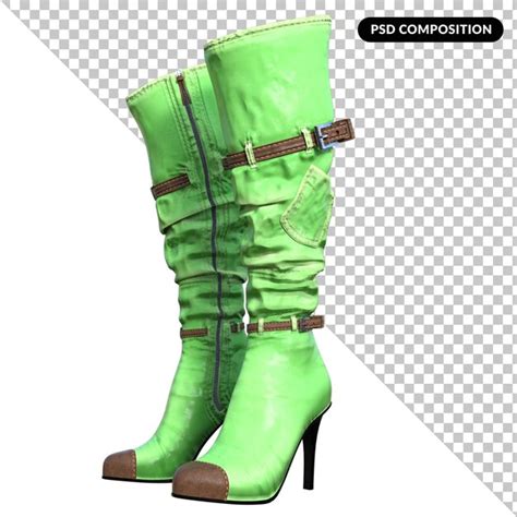 Botas Femeninas Aisladas 3d Psd Premium