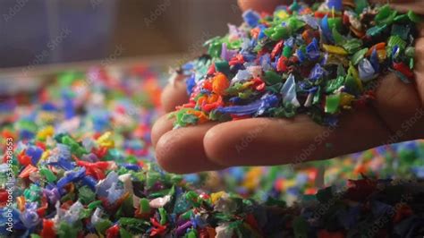 Colorful Plastic Fragments Close Up Plastic Waste Plastic Pollution