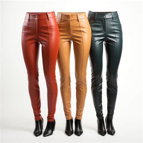 Premium Photo Photorealistic Leather Pants In Emerald And Amber Colors