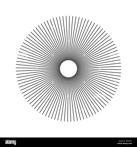 Radial Circle Lines Circular Lines Template Symbol Of Sun Star Rays