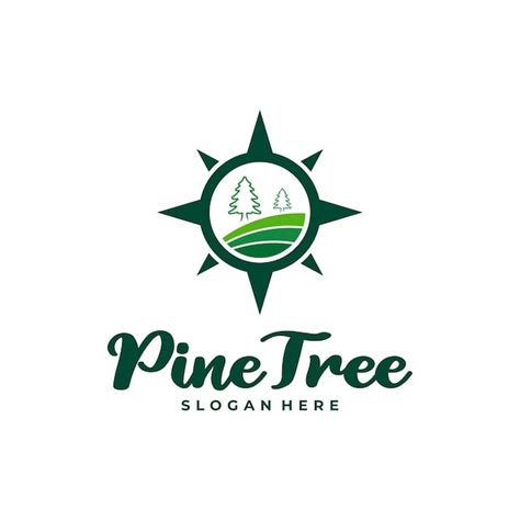 Premium Vector Pine Tree With Compass Logo Design Vector Creative