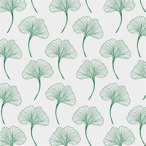Leaves Pattern With Ginko Leaves Vector Premium Download