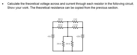 solved calculate the theoretical voltage across and current