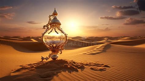 Aladdin S Lamp In The Desertai Generative Ai Stock Image Image Of Tale Lantern 341369527
