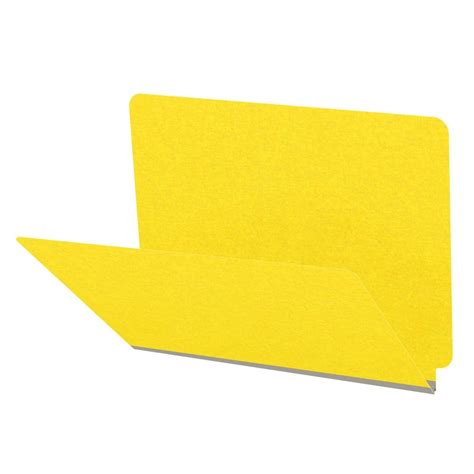 Yellow Letter Size End Tab Classification Folder With 2″ Gray Tyvek