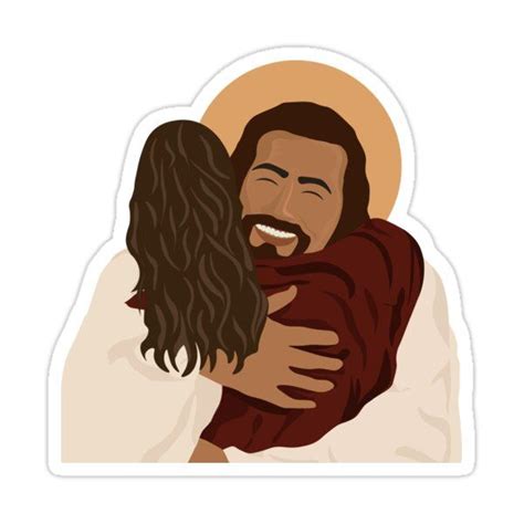 Jesus Hug Jesus Hugging Catholic Christian T Sticker For Sale