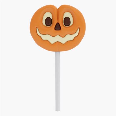 Halloween Pumpkin Shaped Candy On Stick 3d Turbosquid 1923524