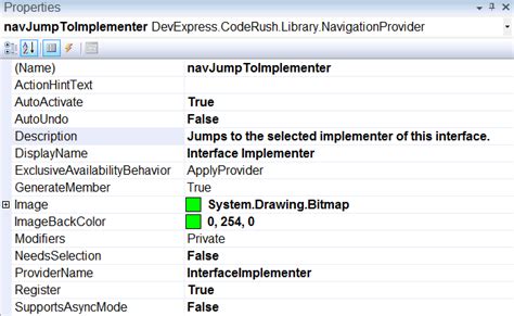 new coderush plug in jump to implementer