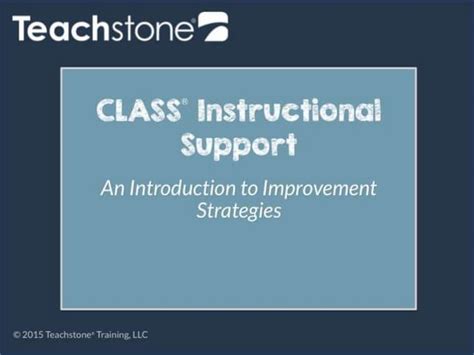 Class Instructional Support An Introduction To Improvement Strategies Pptx