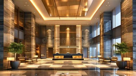 Spacious Hotel Lobby With Couch And Tables Stock Video Video Of