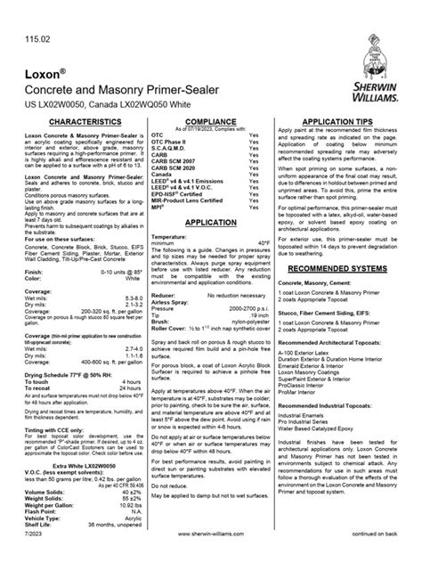 Loxon Concrete And Masonry Primer Pdf