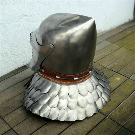 Medieval Bassinet Helmet With Neck Protection Knight Custom Etsy
