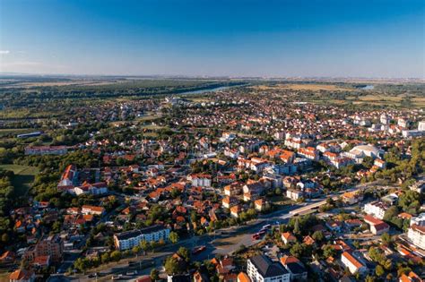 Obrenovac Panoramic Aerial View Of Serbian City And Kolubara And Sava